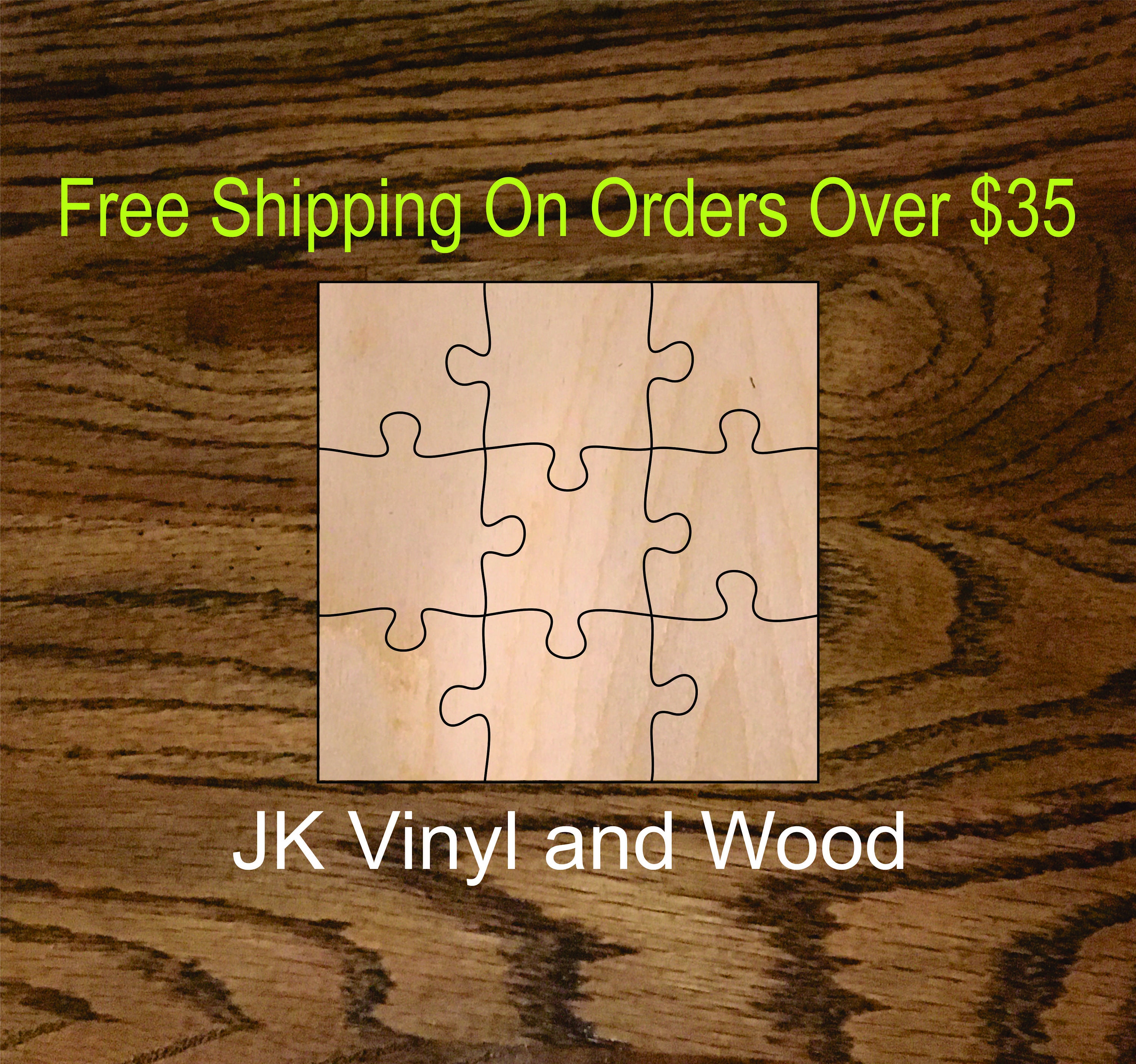 9 Piece Blank Wooden Puzzle Laser Cut Wood - Etsy