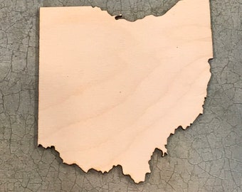 2 34 Ohio, OH State Wooden Cutout Shape, Silhouette, Gift Tags ...