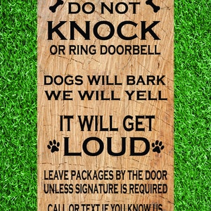 Do Not Knock, Dogs Will Bark, It Will Get Loud, No Soliciting, Wooden ...