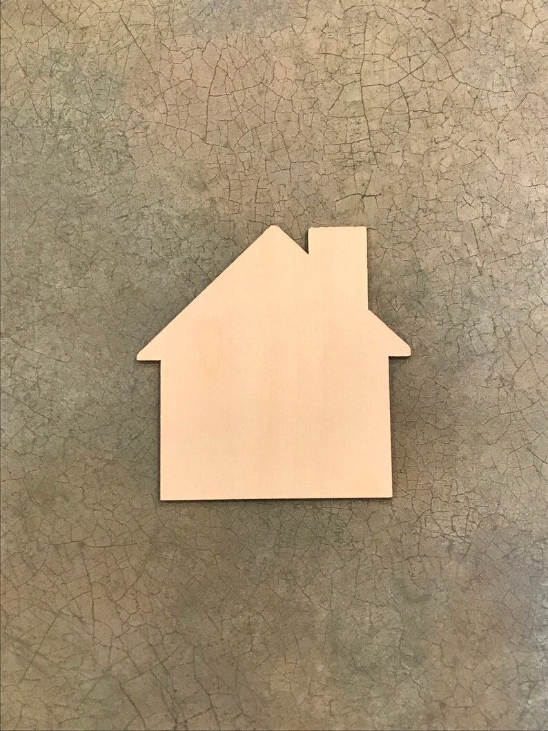 Basic House Wood Cutout, Home Laser Cut Wood Piece, A401 - Etsy