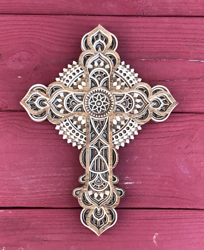 Beautiful 6 Layered Wooden Cross Mandala Wall Hanging 3D - Etsy