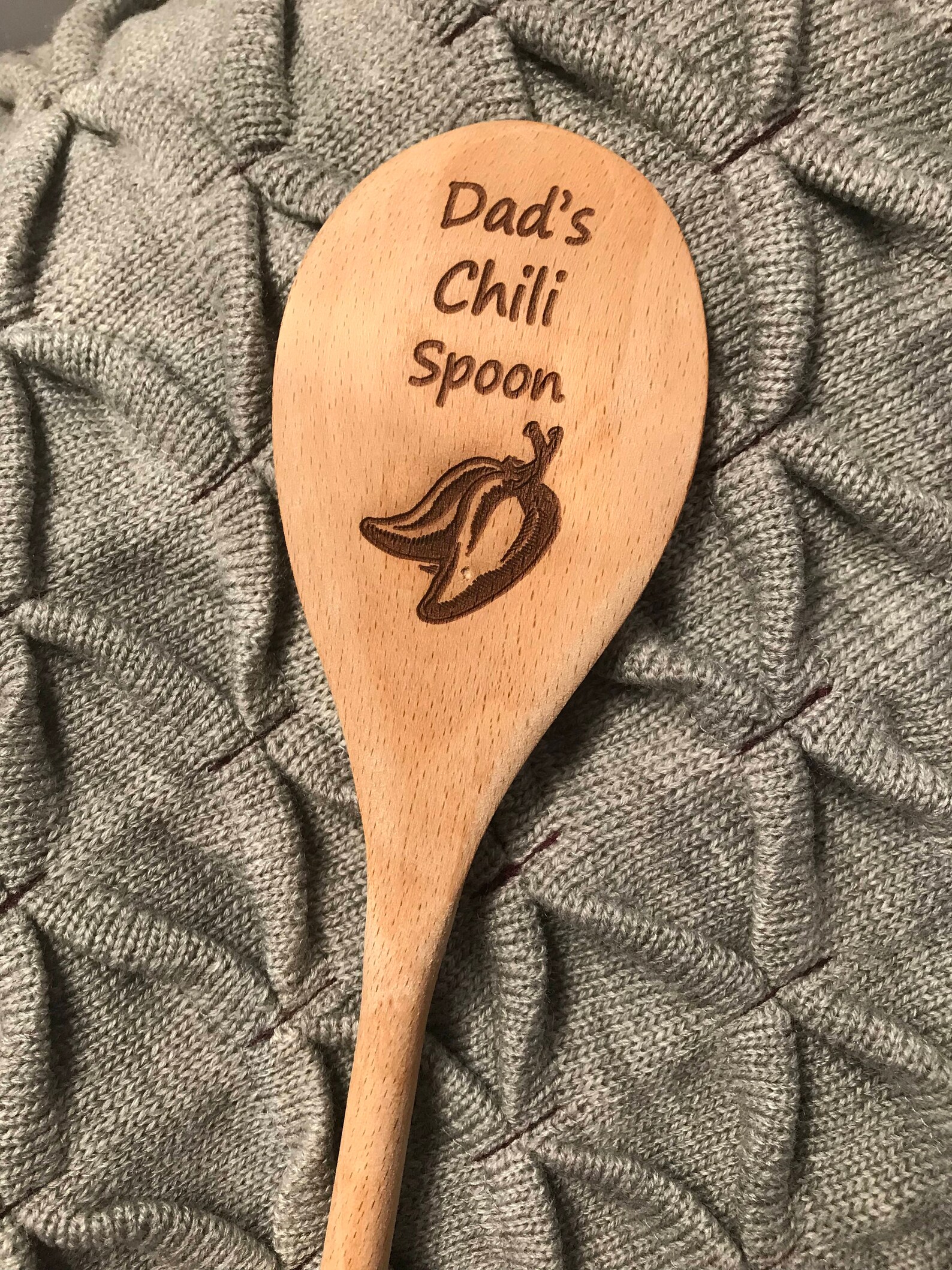 Dad's Chili Spoon Laser Engraved Wooden Cooking Spoon | Etsy