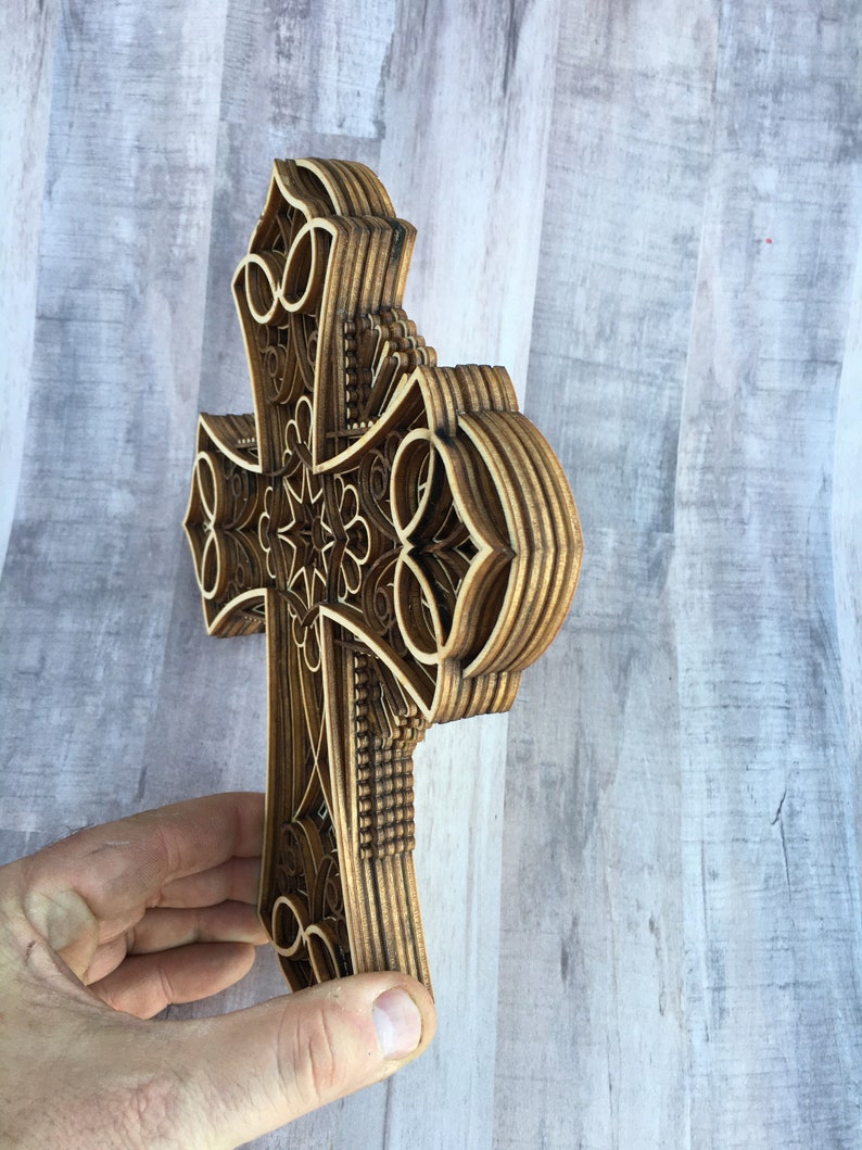 Beautiful 7 Layered Wooden Cross, Wall Hanging, Laser Cut Wood - Etsy