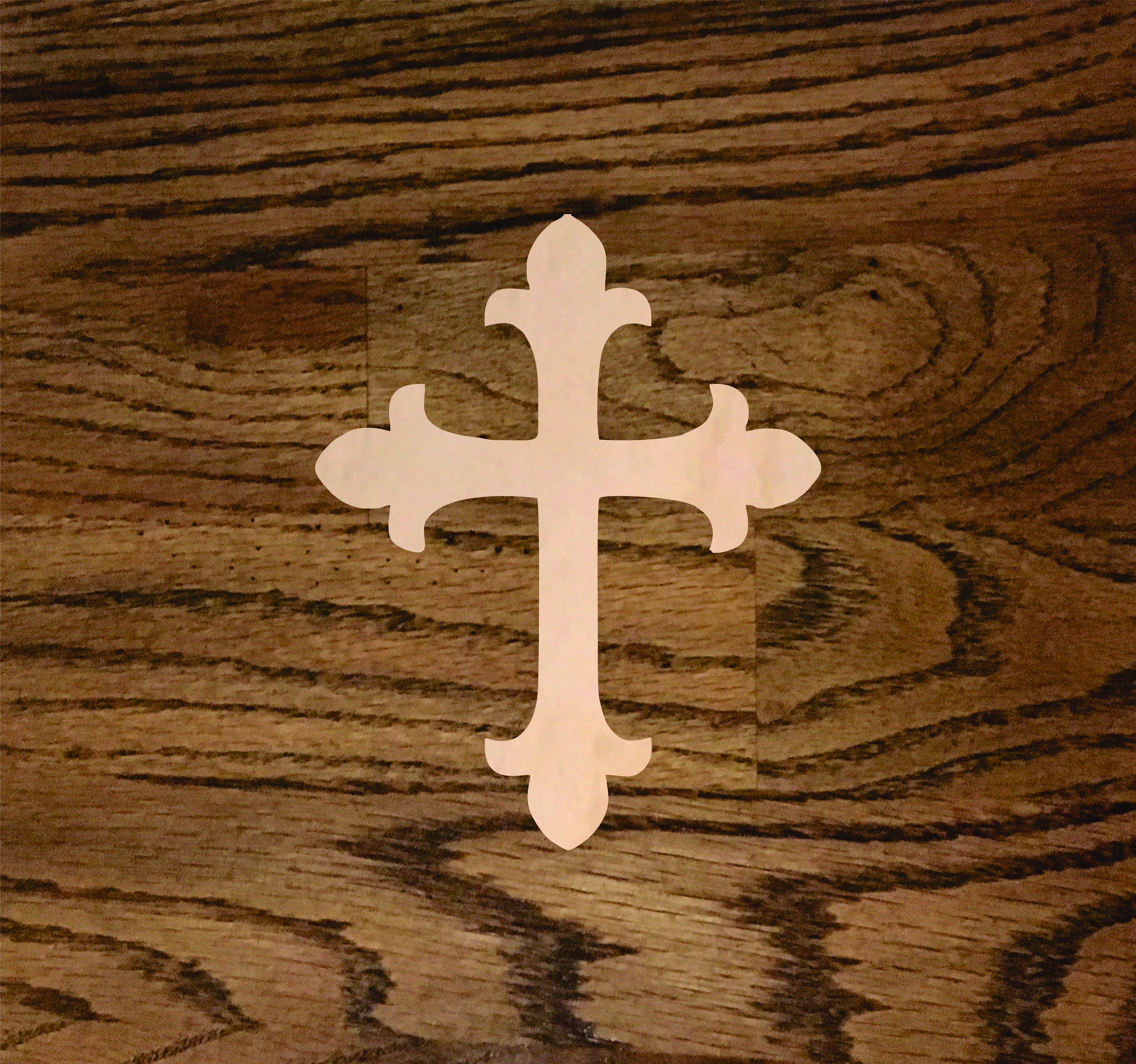 Fleur De Lis Cross, Laser Cut Wood, Multiple Thickness, Sizes up to 48 ...