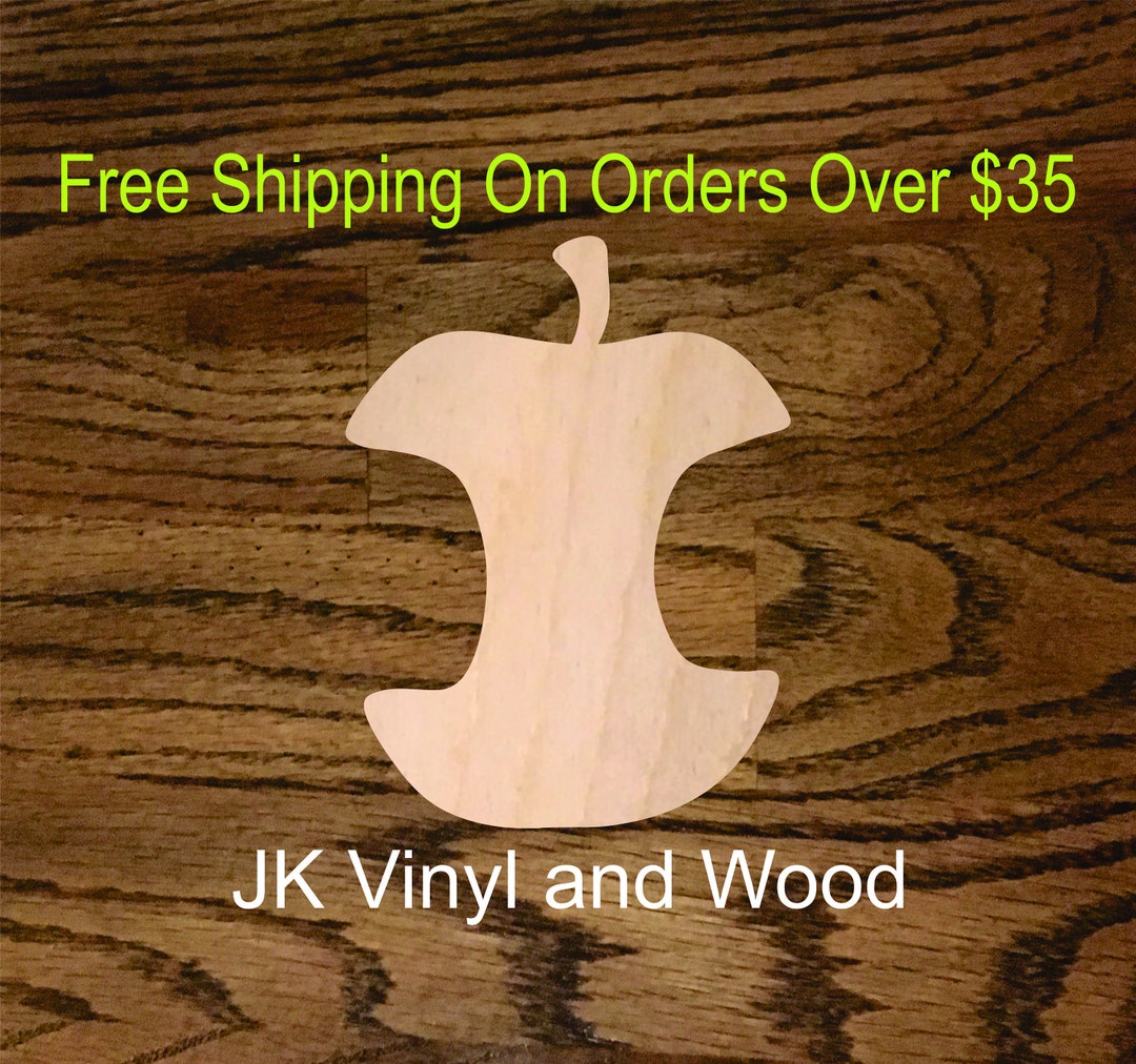 Apple Core Wood Cutout, Laser Cut Wood. A101 - Etsy