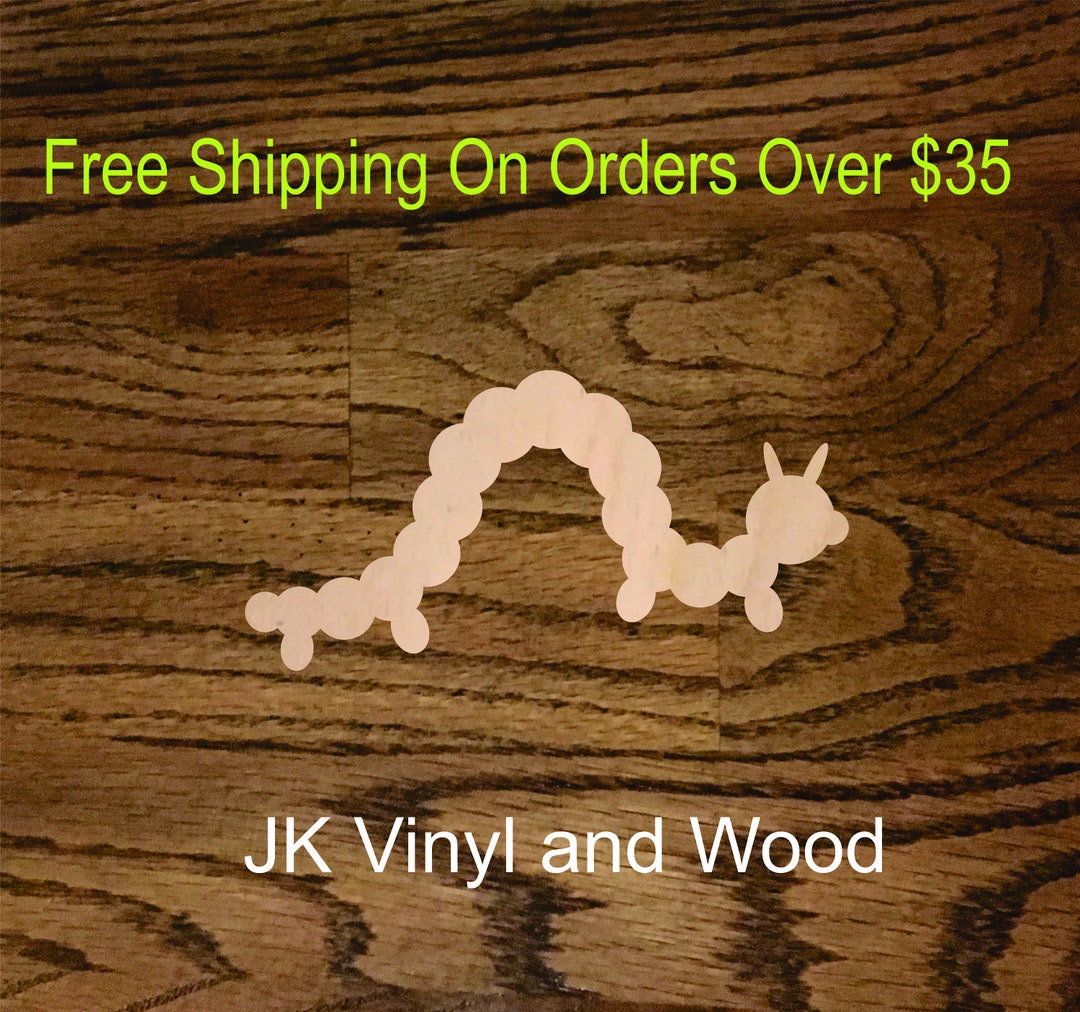 Inchworm Wood Cutout, Worm Laser Cut Wood, A208 - Etsy