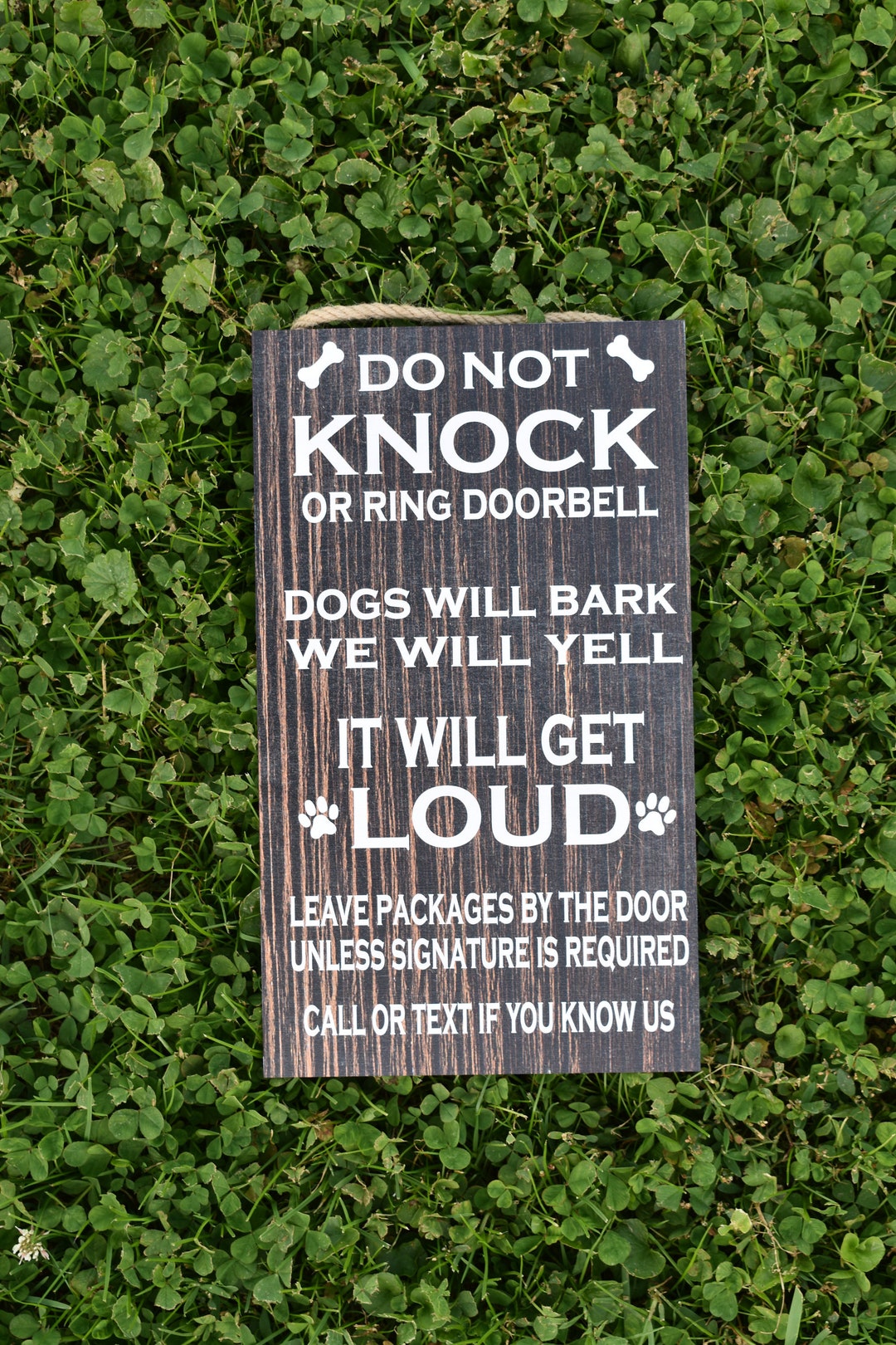 Do Not Knock, Dogs Will Bark, It Will Get Loud, No Soliciting, Wooden ...