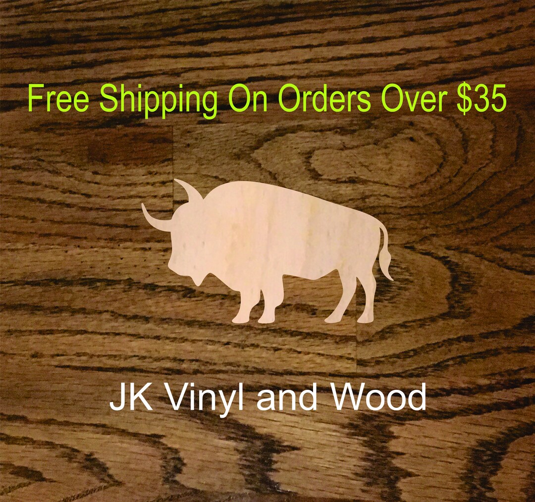 Wooden Buffalo Cutout, Bison Laser Cut Wood, Craft Supplies, A178 - Etsy