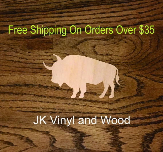 Wooden Buffalo Cutout Bison Laser Cut Wood Craft Supplies | Etsy