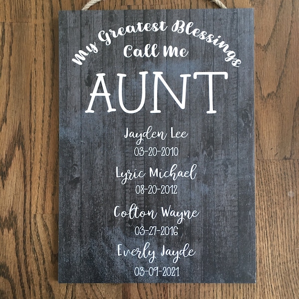 Aunt Sign - Etsy