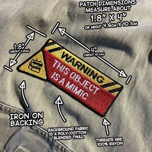 Mimic Warning Embroidered Iron-on Patch: D&D, Dungeons and Dragons - Etsy