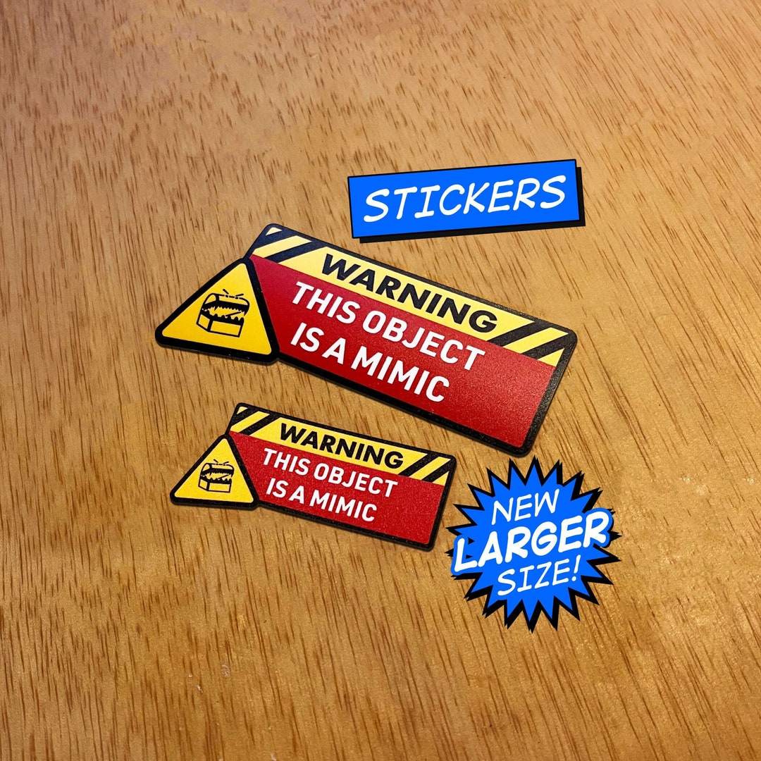 Mimic Warning Sticker: D&D, RPG Laptop Decal - Etsy