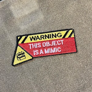 Mimic Warning Embroidered Iron-on Patch: D&D, Dungeons and Dragons - Etsy