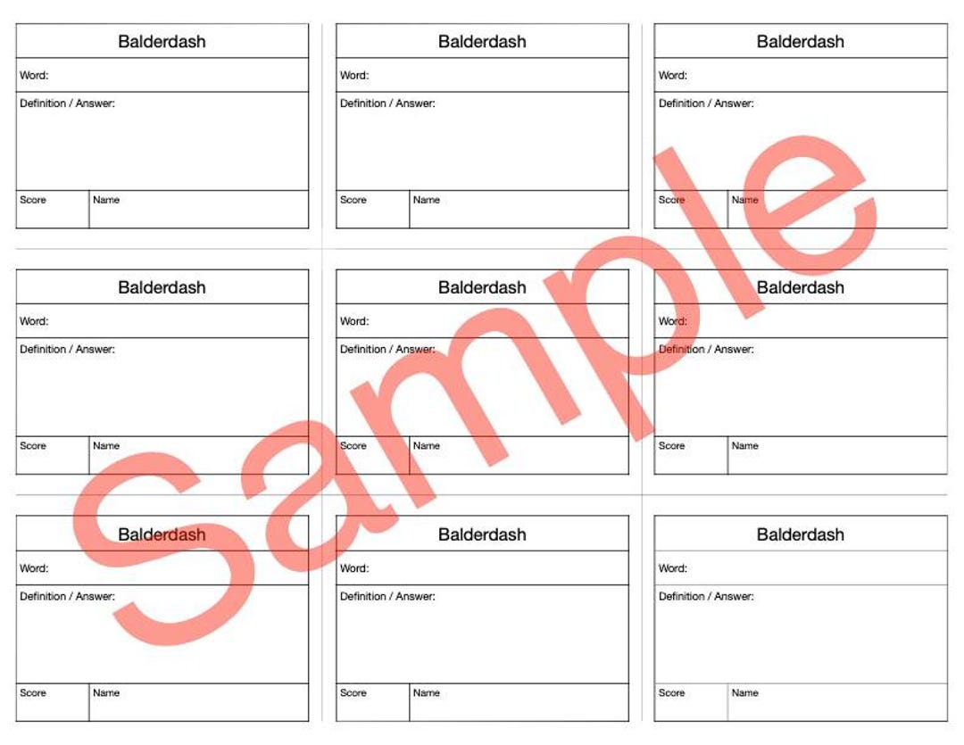 Balderdash Improved 9 Card Scoring Sheet - Etsy