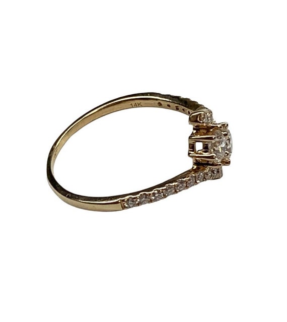 14k Yellow Gold Diamond Bypass Ring Gem