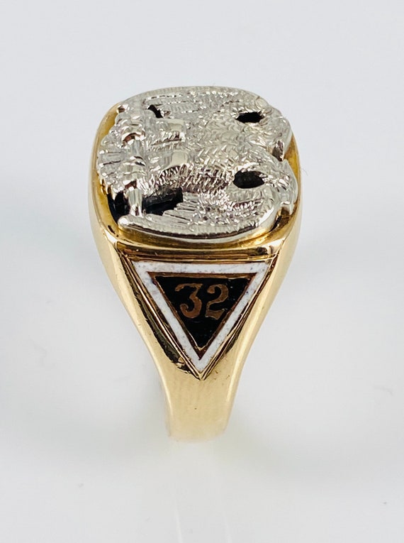14k 32nd Degree Masonic Ring, Sz 11.5 - Gem