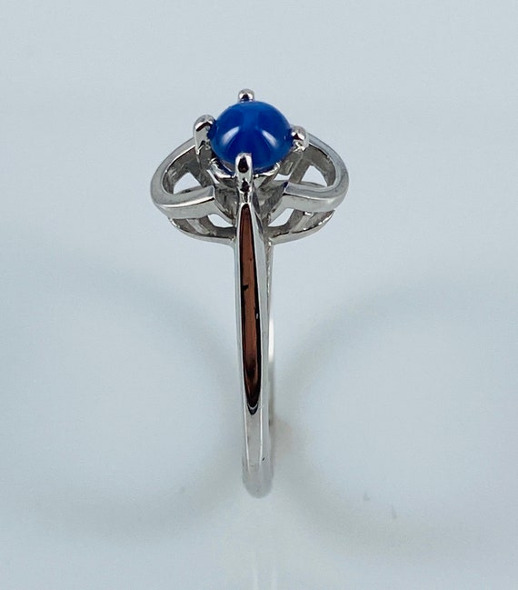 Vintage Mid Century 10K White Gold Star Sapphire Ring Etsy