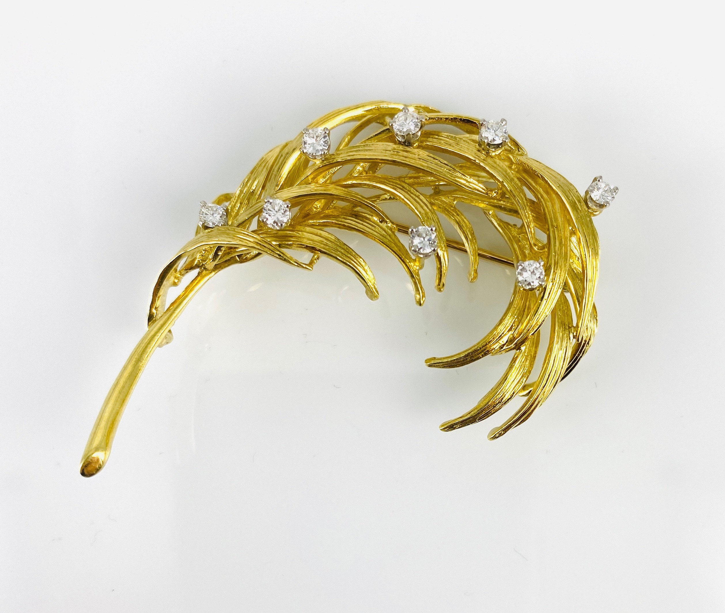 Vintage 18k and diamond brooch Etsy