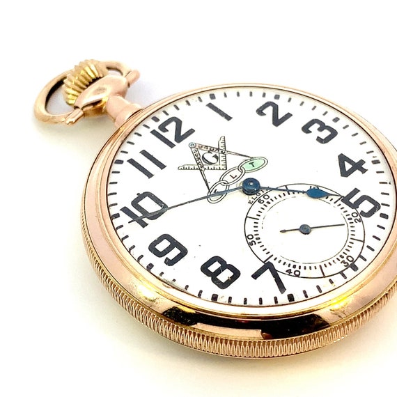 Vintage pocket watch Masonic pocket watch Elgin gold … - Gem