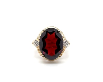 Garnet 10k GOLD Vintage Antique Ladies Ring Size 9 - Etsy