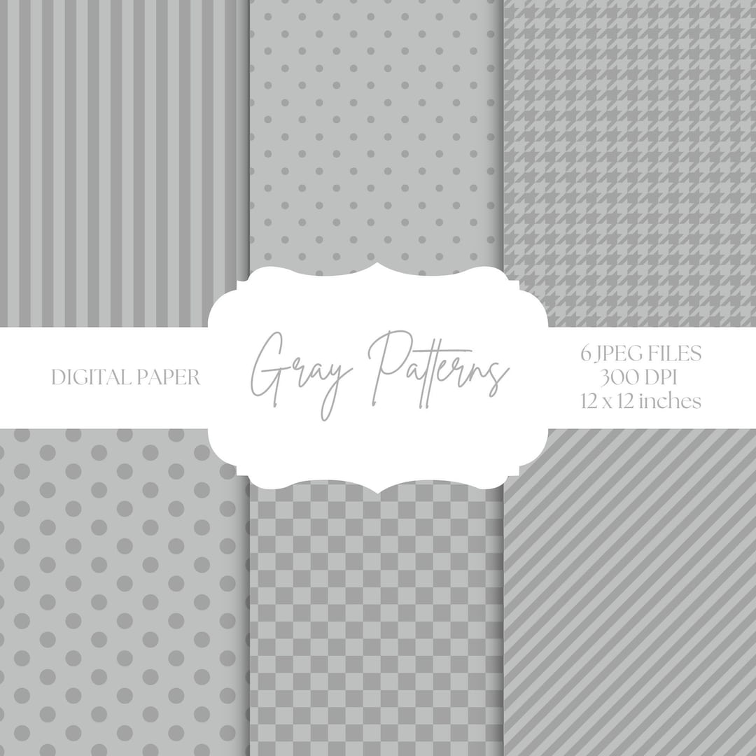 Gray Digital Paper, Neutral Backgrounds, Polka Dots, Houndstooth ...