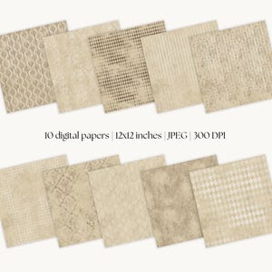 Neutral Distressed Digital Paper, Vintage Seamless Patterns, Grunge ...