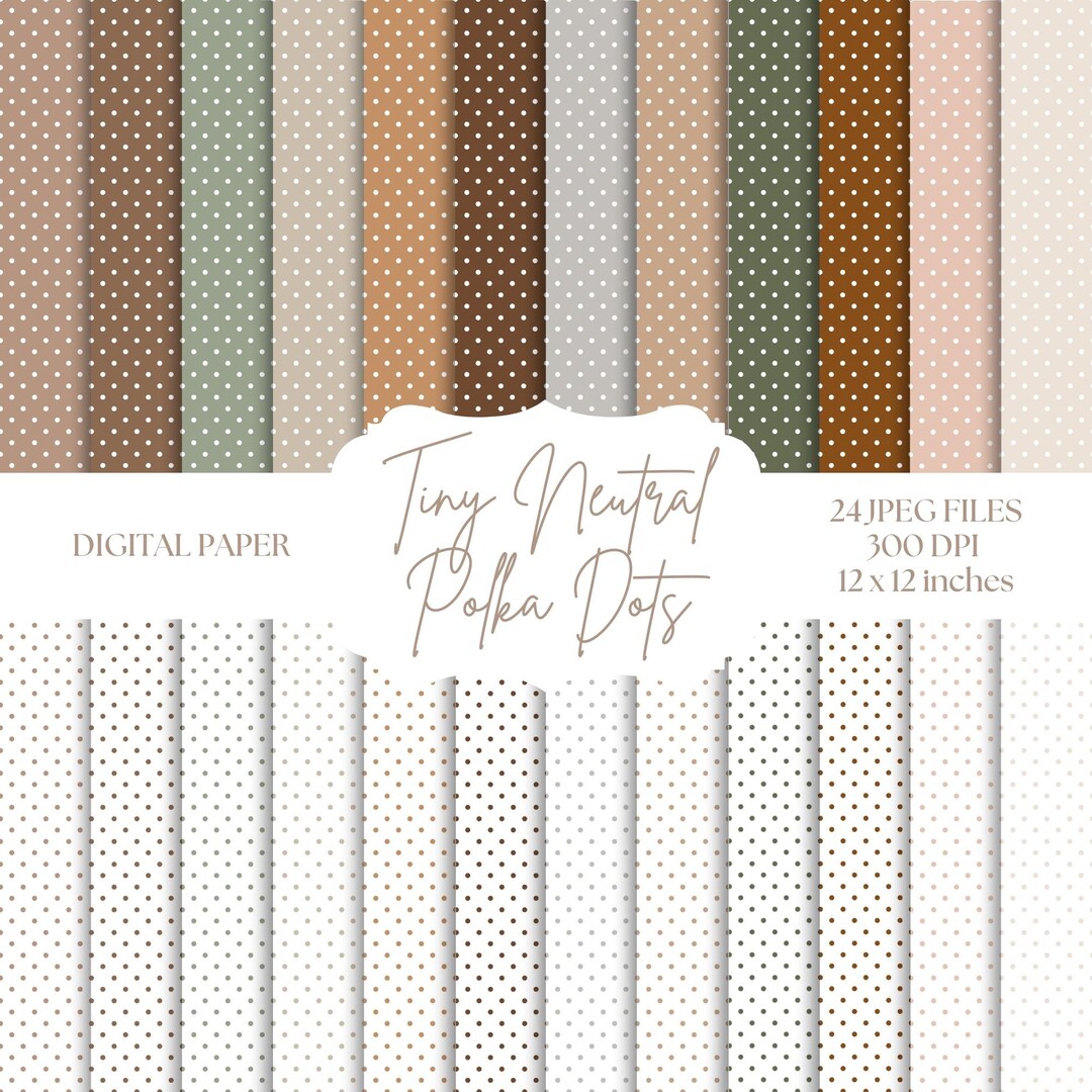 Polka Dots Digital Paper, Neutral Backgrounds, Seamless Polka Dots ...