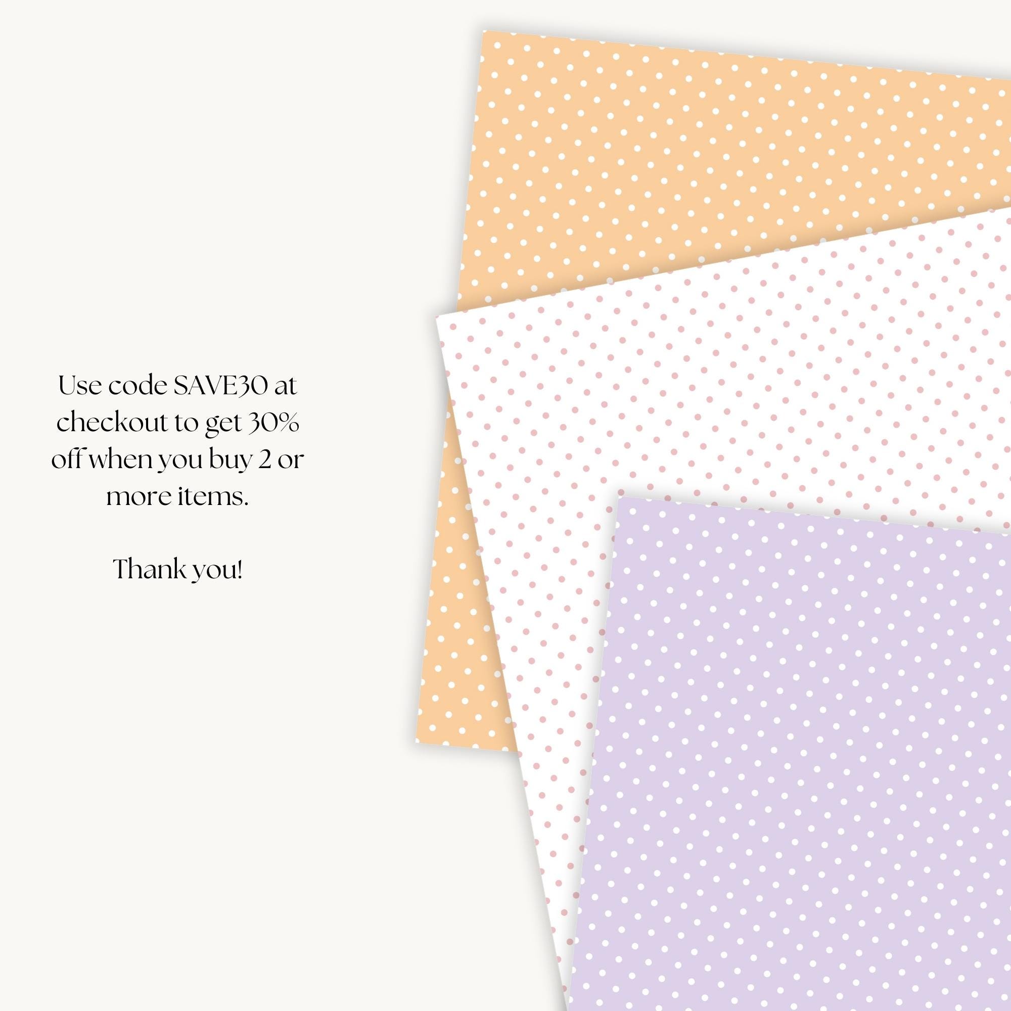 Polka Dot Digital Paper, Pastel Color Backgrounds, Seamless Polka Dots ...