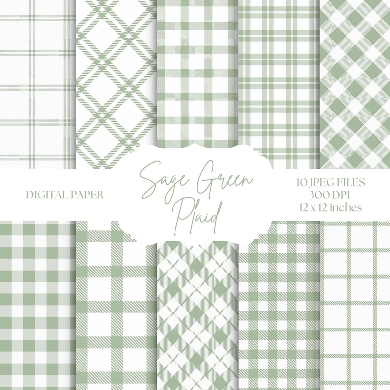 Green Plaid Fabric - Etsy