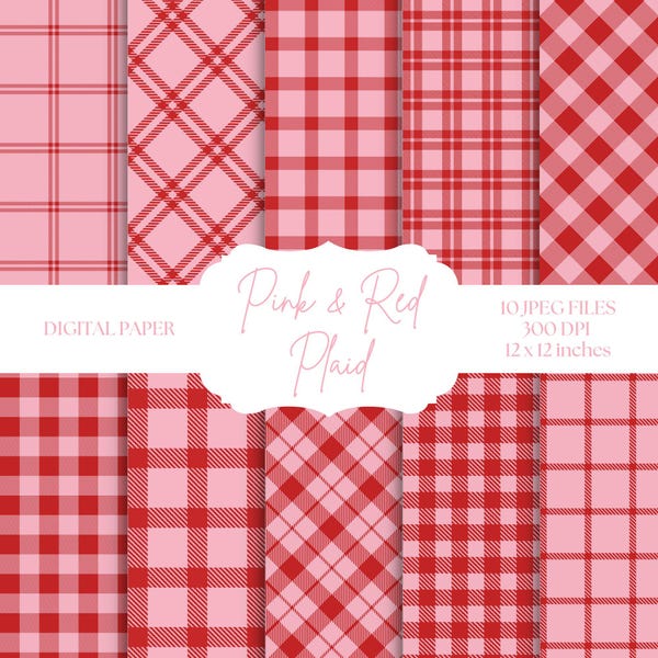 Red & Pink Plaid - Etsy