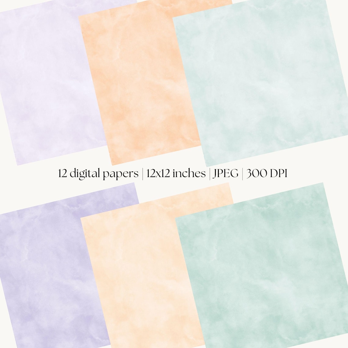 Pastel Watercolor Digital Paper, Printable Scrapbook Paper, Watercolor ...