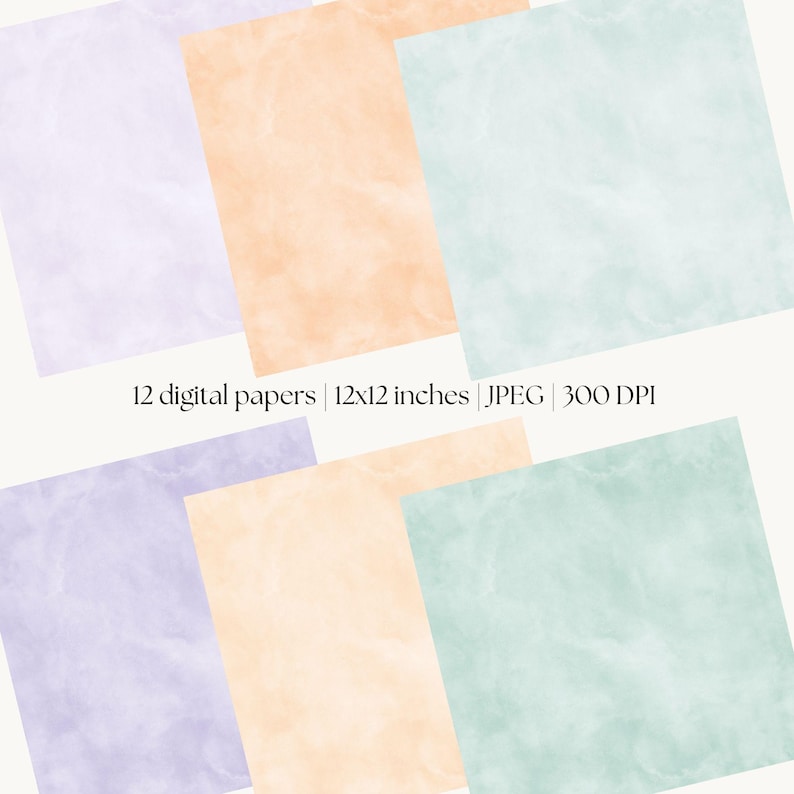 Pastel Watercolor Digital Paper, Printable Scrapbook Paper, Watercolor ...