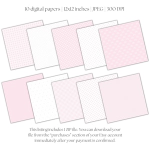 Baby Pink Digital Paper, Gingham Seamless Patterns, Baby Shower ...