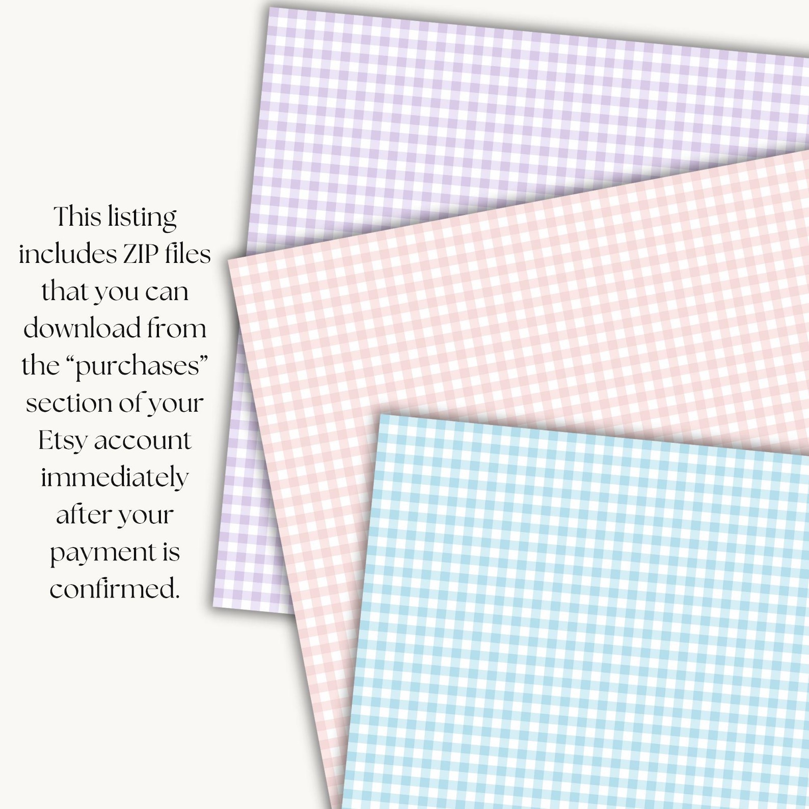 Pastel Gingham Digital Paper, Plaid Backgrounds, Pink & Blue Scrapbook ...