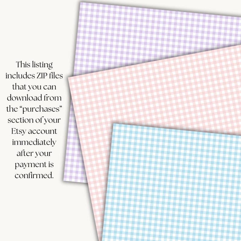 Pastel Gingham Digital Paper, Plaid Backgrounds, Pink & Blue Scrapbook ...