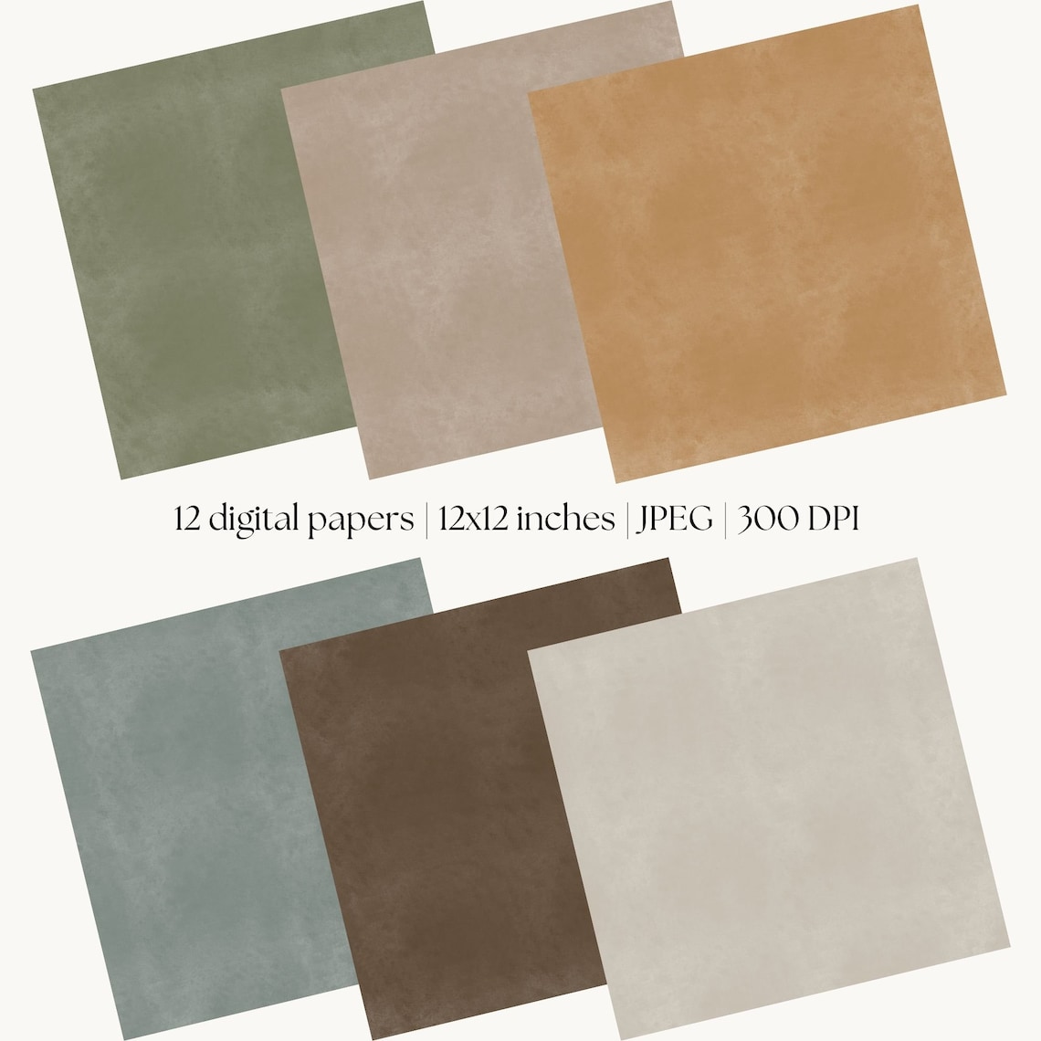 Earth Tones Digital Paper, Neutral Textures, Solid Color Backgrounds ...