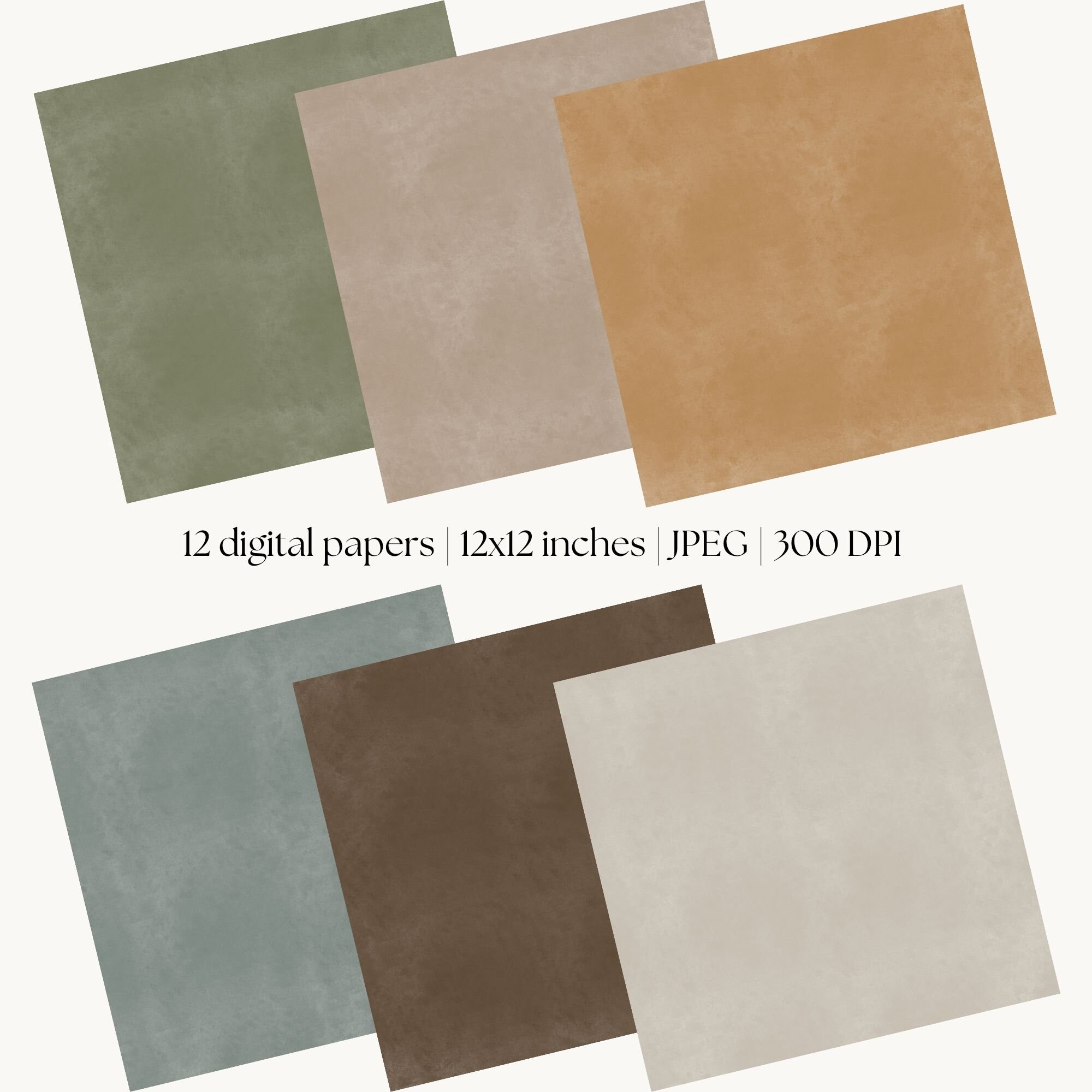 Earth Tones Digital Paper, Neutral Textures, Solid Color Backgrounds ...