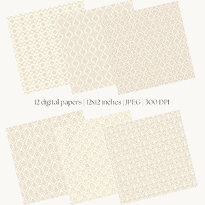 Beige Damask Digital Paper, Neutral Backgrounds, Vintage Damask ...