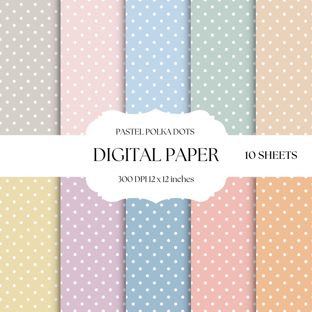 Pastel Dots Digital Paper, Seamless Patterns, Polka Dot Backgrounds ...