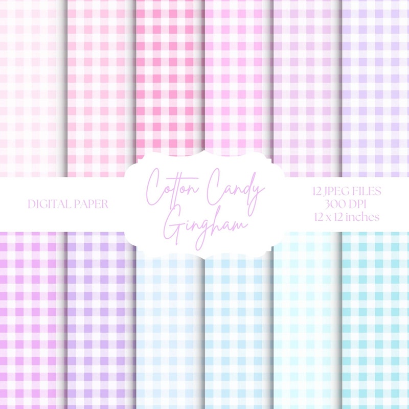 Purple Gingham Digital - Etsy UK