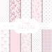 Pink Damask Digital Paper, Light Pink and White Backgrounds, Vintage ...