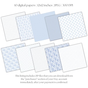 Blue Toile Digital Paper, Coquette Bow Patterns, Preppy Backgrounds ...