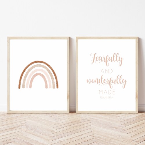 She is Fearfully and Wonderfully Made Girl Bible Verse Wall - Etsy