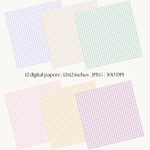 Pastel Gingham Digital Paper, Plaid Backgrounds, Pink & Blue Scrapbook ...