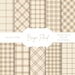 Beige Plaid Digital Paper, Neutral Backgrounds, Seamless Gingham ...
