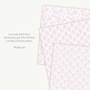 Pink Damask Digital Paper, Light Pink and White Backgrounds, Vintage ...
