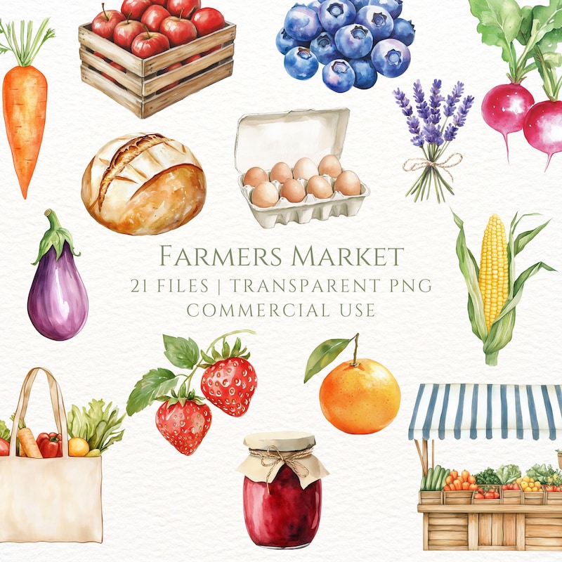 Farmers Market Clipart - Etsy
