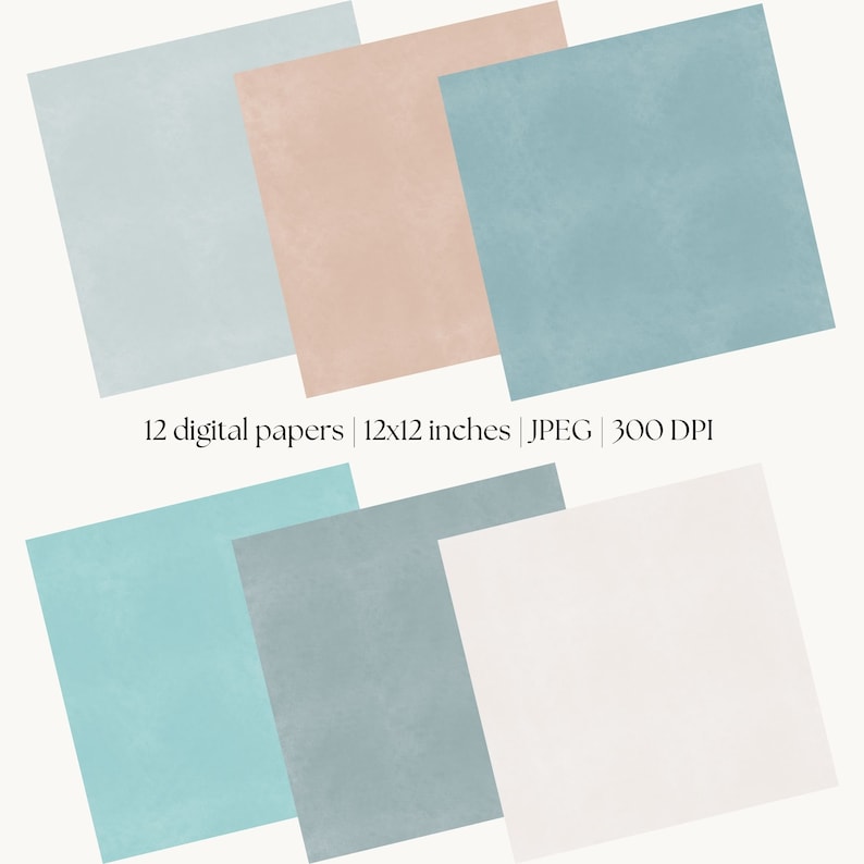 Beach Digital Paper, Blue and Green Backgrounds, Beach Colors, Ocean ...