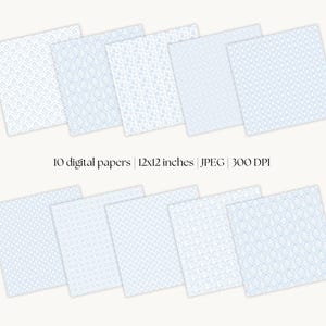 Blue Damask Digital Paper, Light Blue and White Backgrounds, Vintage ...