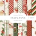 Vintage Christmas Digital Paper, Red and Green Scrapbook Paper Set ...